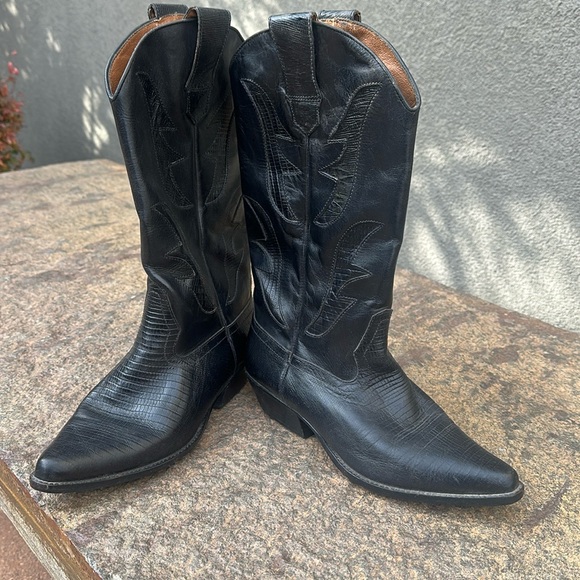 Shoes | Brazilian Leather Ladies Cowboy Black Boots | Poshmark